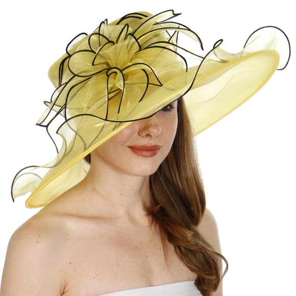 Accessories | Large Flower Organza Dress Hat | Poshmark